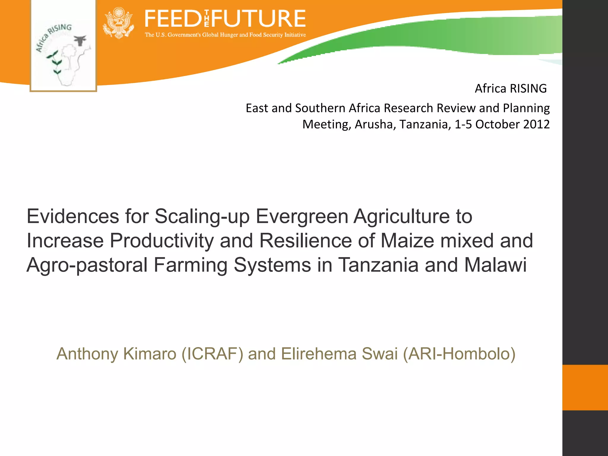 Evidence for scaling-up evergreen agriculture to increase productivity ...
