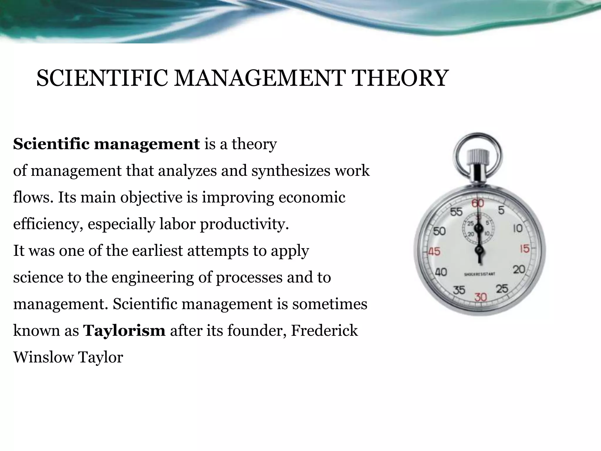 Early writing in management & Scientific Management Theory | PPTX