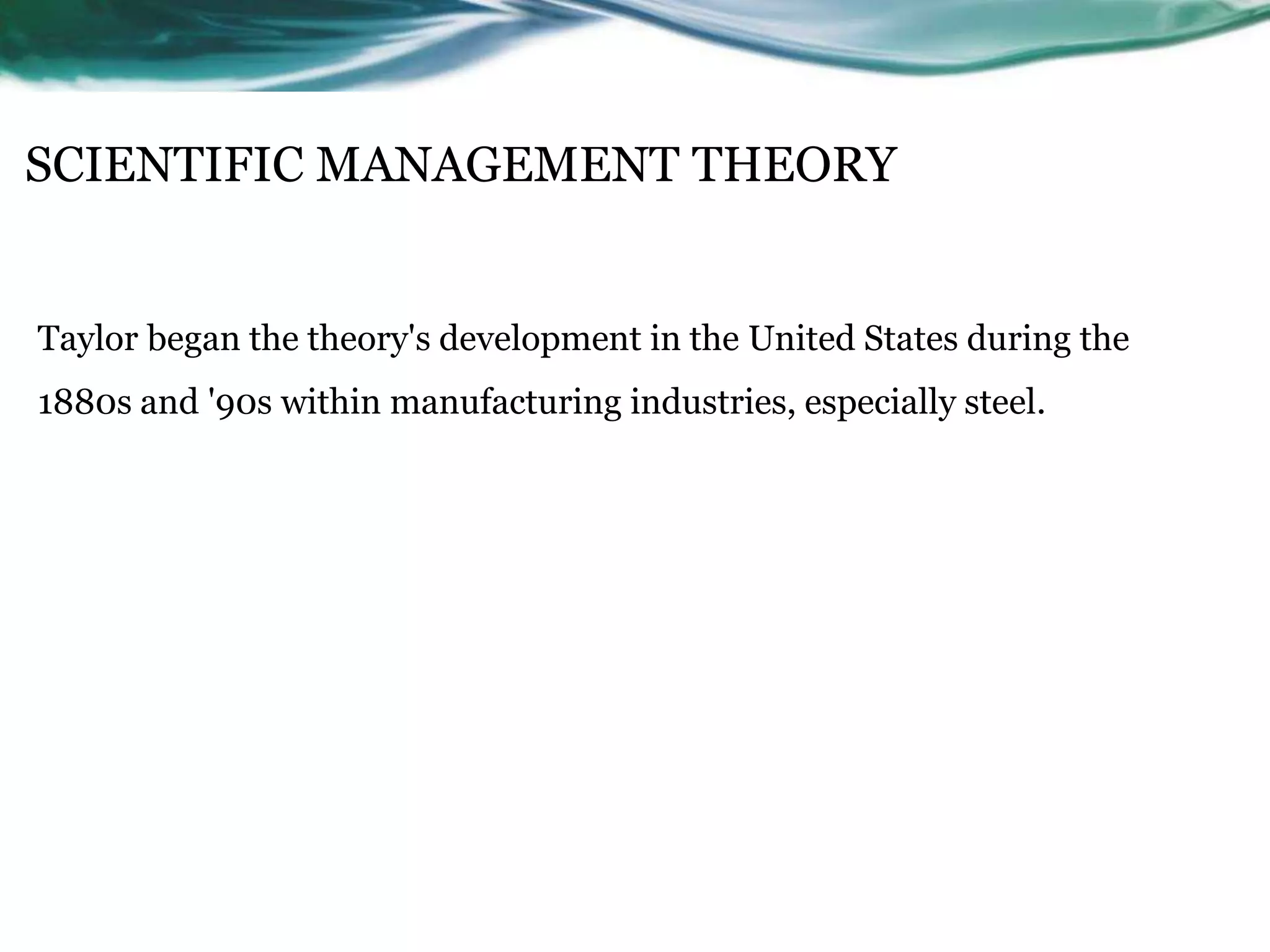 Early writing in management & Scientific Management Theory | PPTX