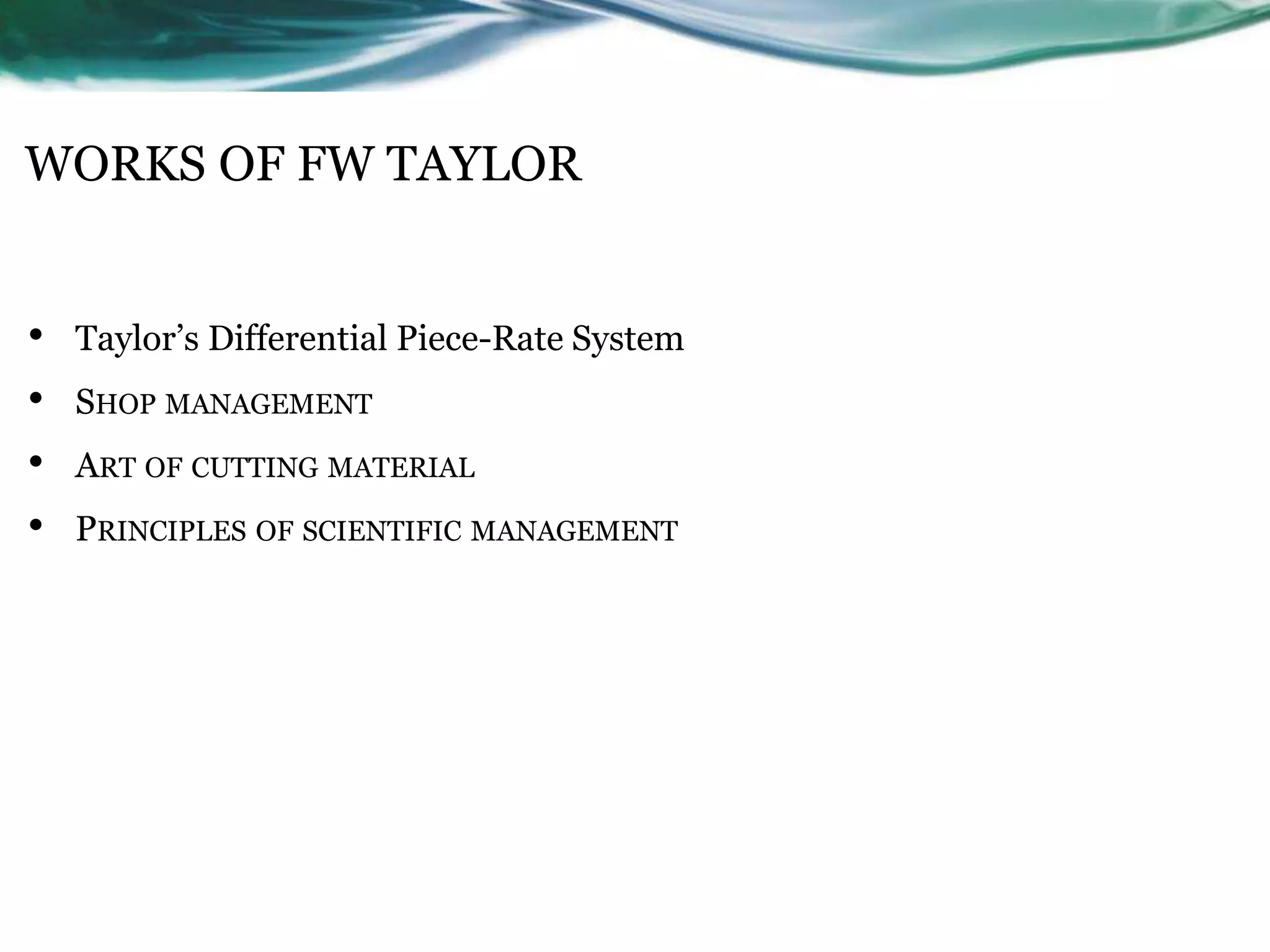 Early writing in management & Scientific Management Theory | PPTX