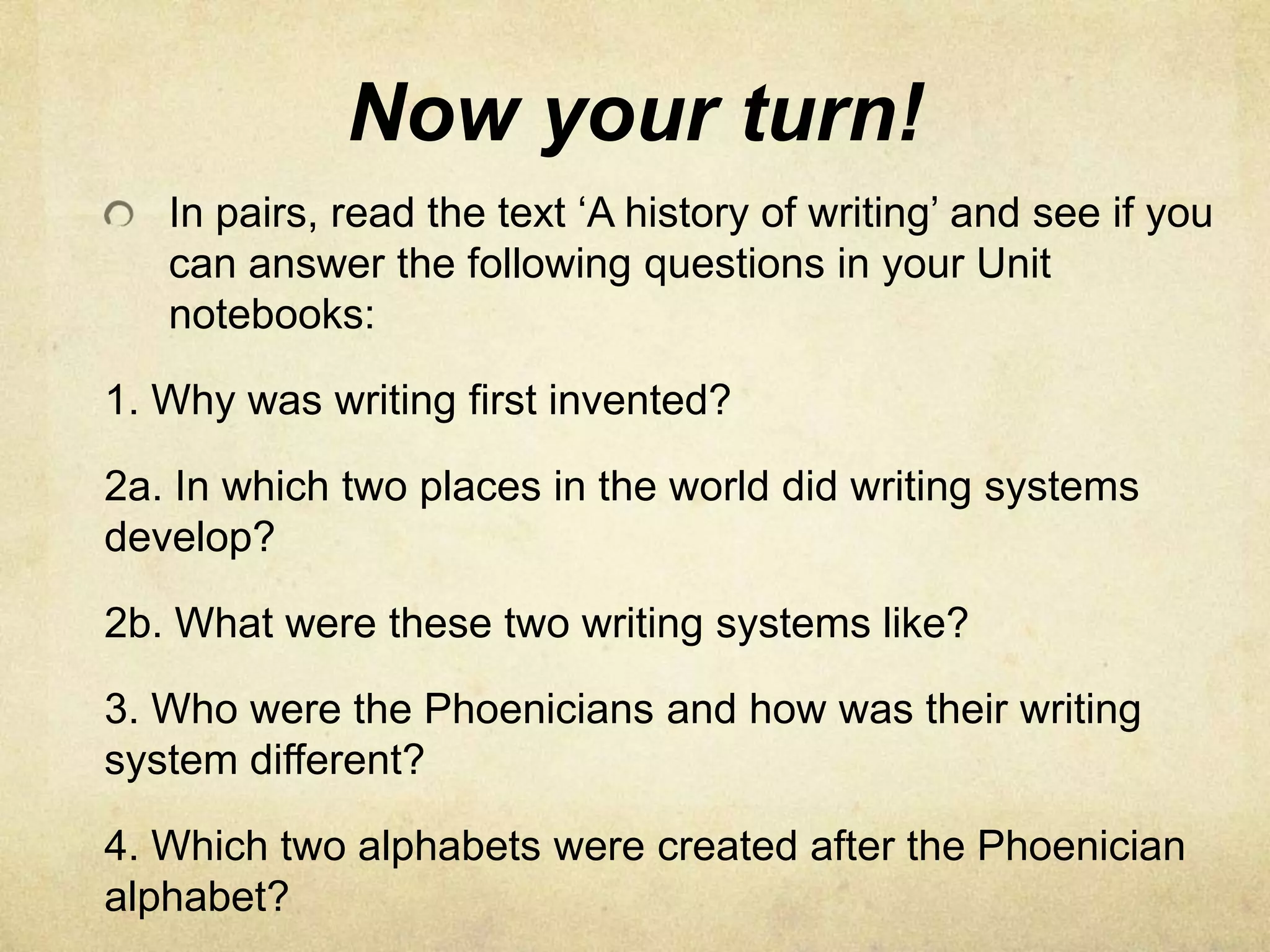 The history of writing | PPTX