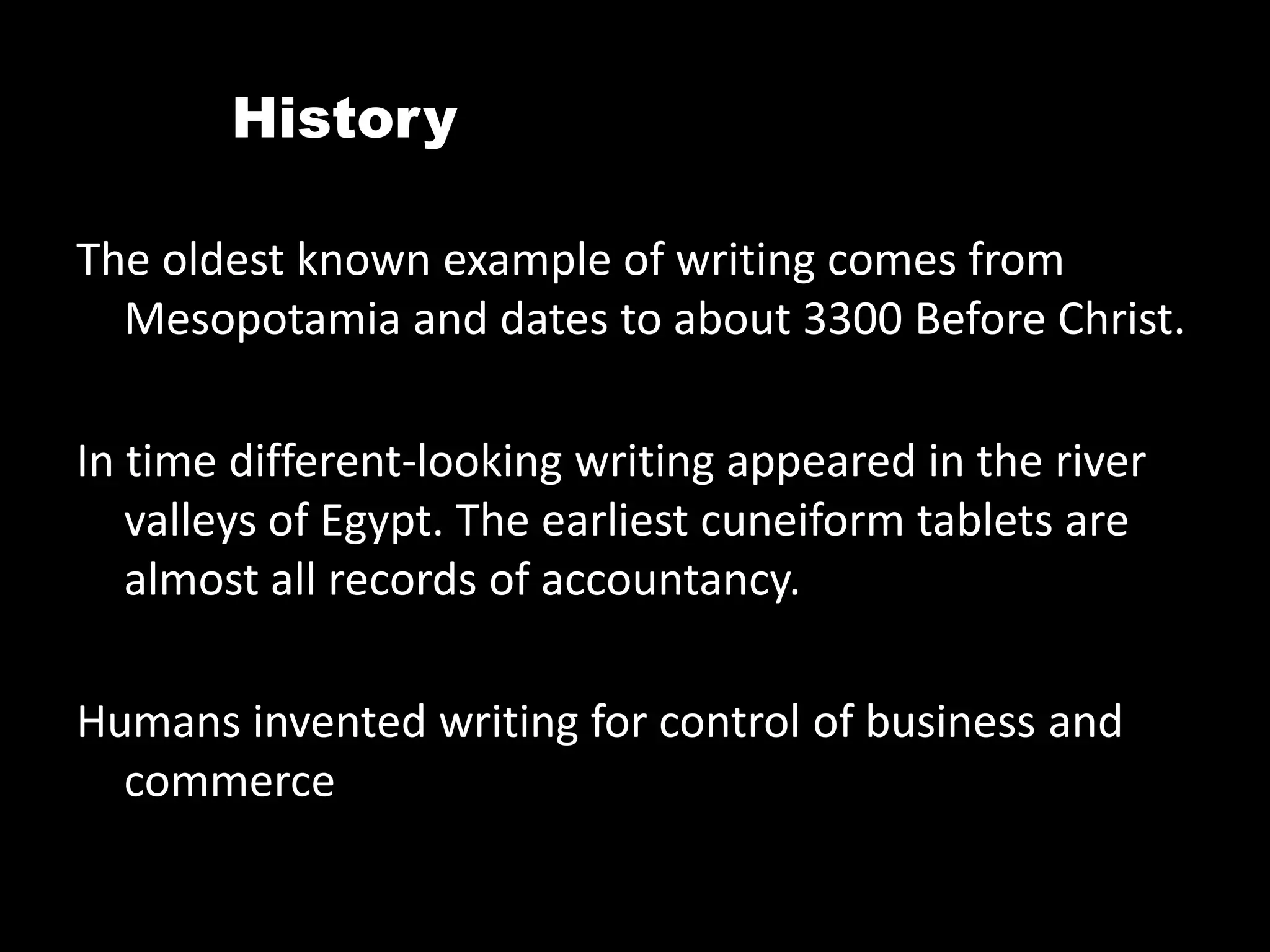 Early writing tablet | PPTX