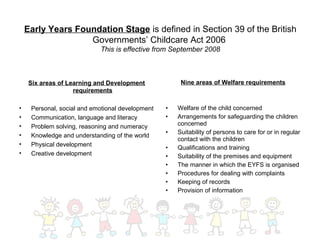 Early years foundation stage | PPT