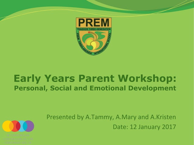 Early Years PSE Workshop - 12 January 2017 | PPT