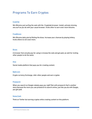 Earn cryptosnow | PDF | Internet | Computing
