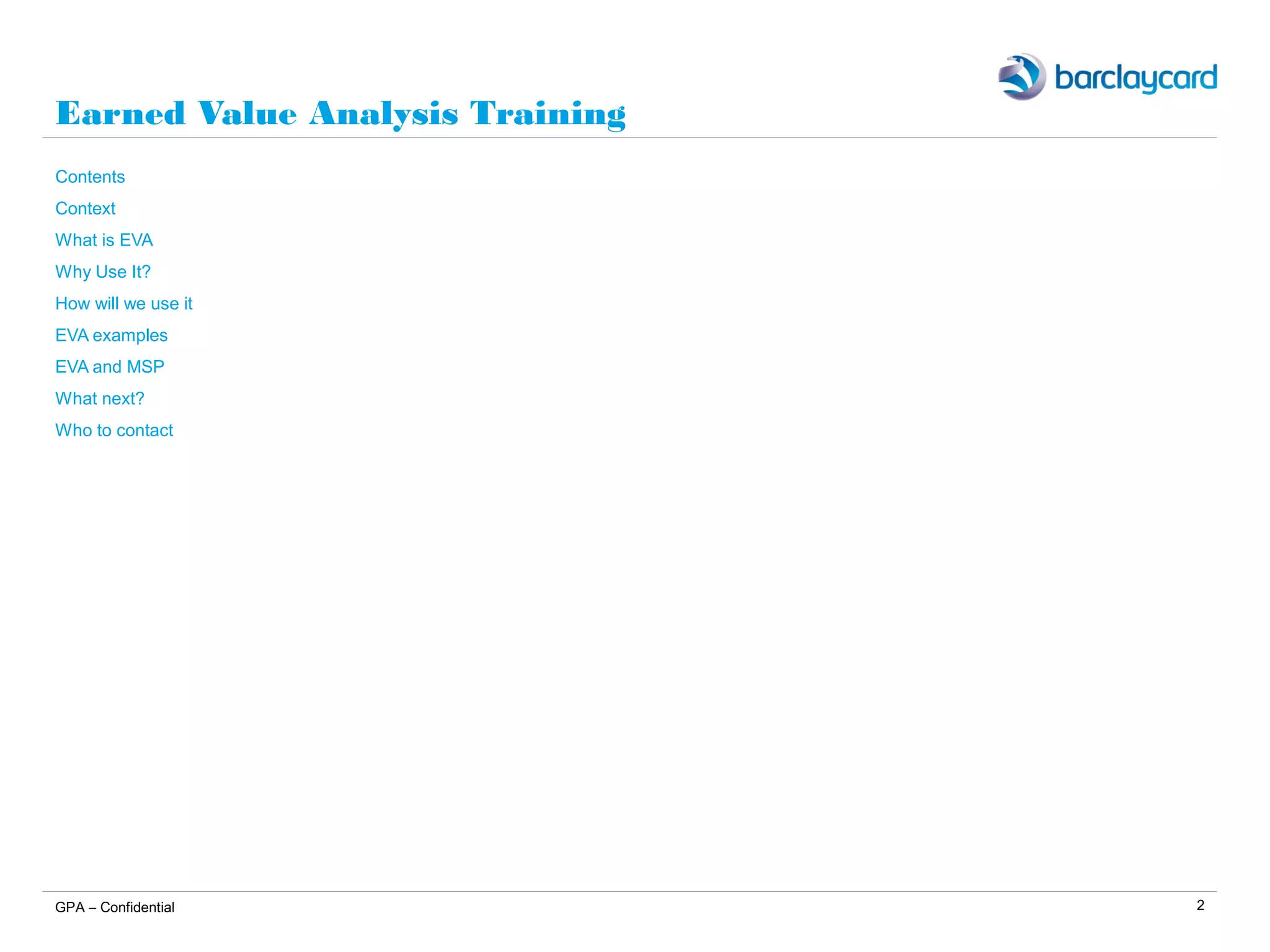 Earned value analysis training | PPT