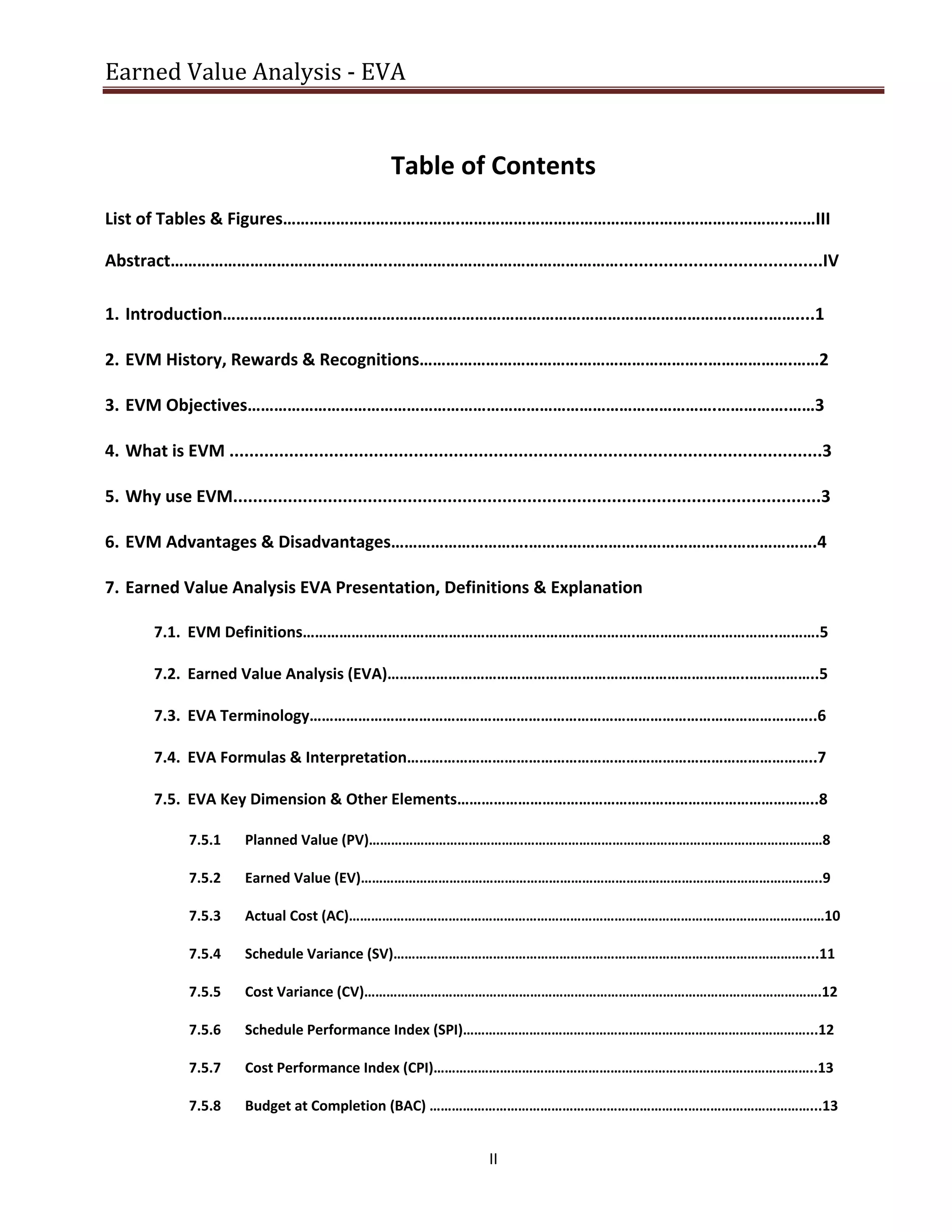 Earned Value Analysis - EVA | PDF