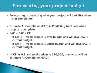 Earned value for pmp and pmi acp exam | PPT
