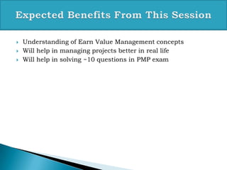 Earned value for pmp and pmi acp exam | PPT