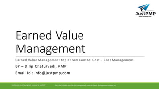 Earned value management with Examples | Control Cost | PMBOK | PMP | PPT
