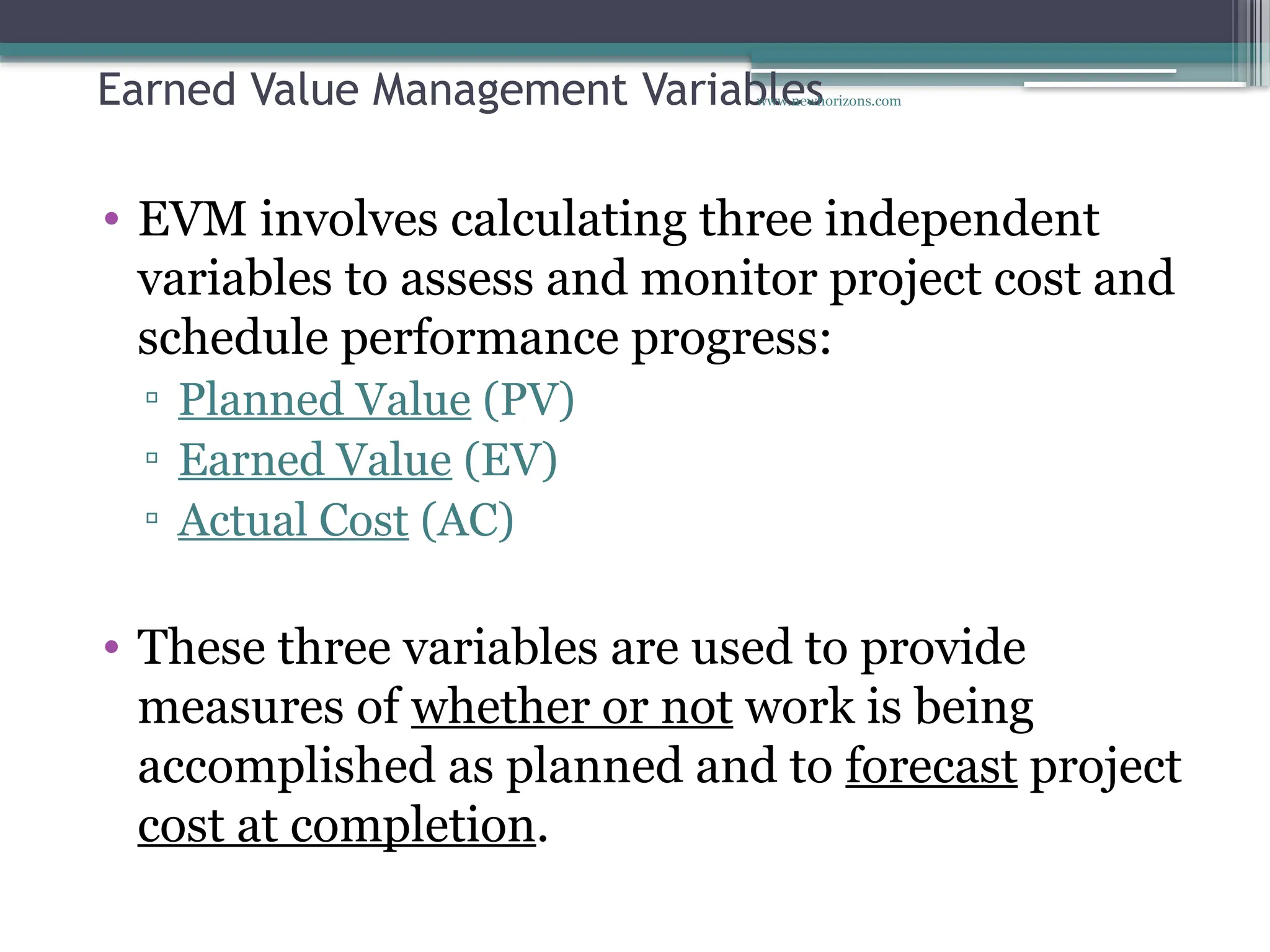 Earned Value Management System for Project Performance Measurement and ...
