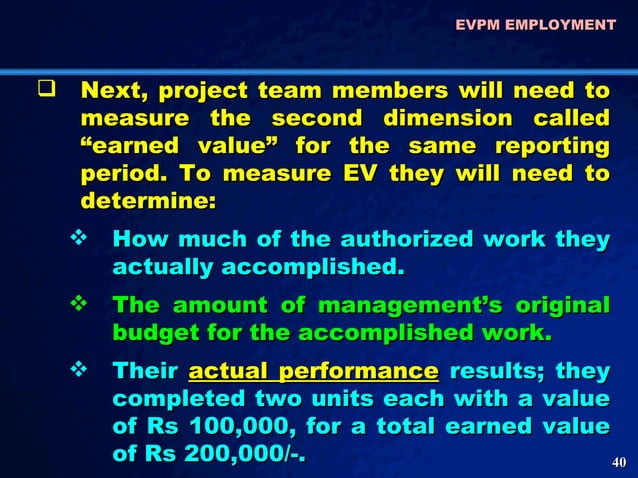 Earned value Project Management (evpm) | PPT