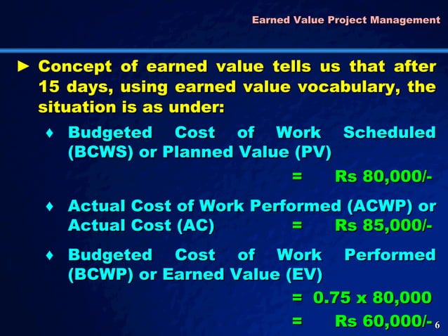 Earned value Project Management (evpm) | PPT