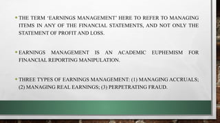 Earning Management- FINANCIAL DISTRESS- FINANCIAL ACCOUNTING AND ...