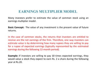 Earnings multiplier model | PDF