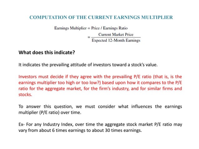 Earnings multiplier model | PDF | Stocks and Bonds | Personal Investing