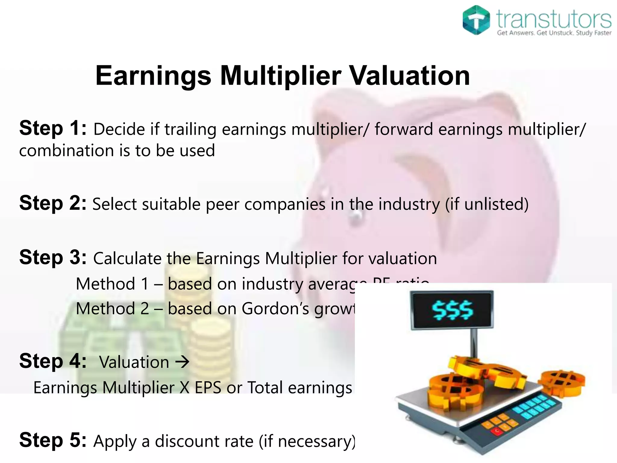 Earnings Multiplier Model | Finance | PPTX