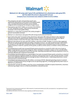 Walmart Q2 FY21 Earnings | PDF
