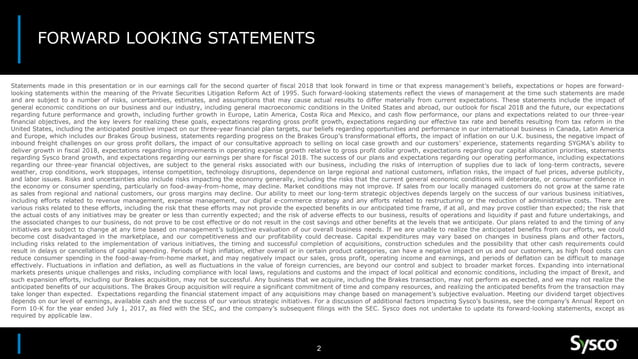 Sysco 2q 2018 | PDF | Business Accounting & Finance | Business