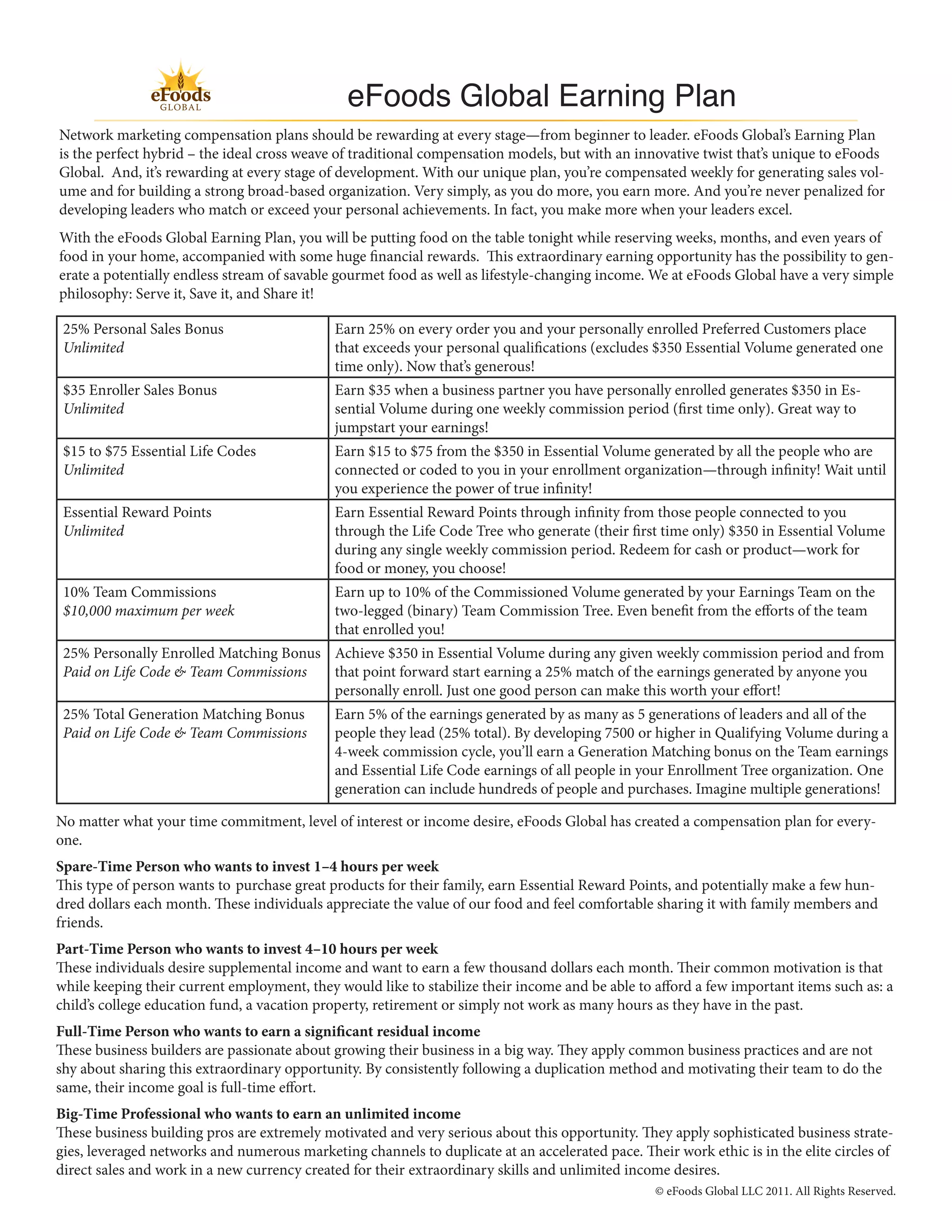 Earning Summary Efoods | PDF