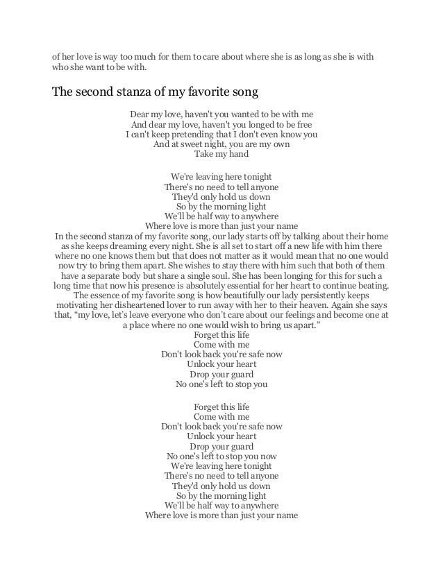My favourite song