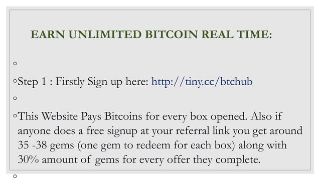 Earn unlimited bitcoin real time | PPTX