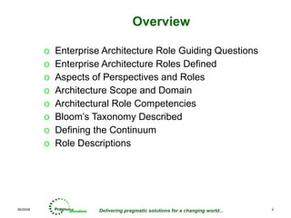 Enterprise Architecture Roles And Competencies V9 | PPT