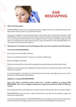 Ear Reshaping Surgery ( Otoplasty ) - What it is, Benefits, Procedure ...