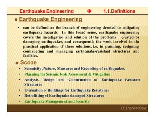Earthquake Engineering 2012 Lecture 0101 Introduction | PDF