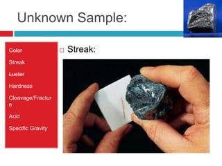 Mineral Identification Test | PPT