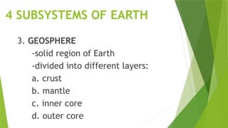 Earth-and-Earth-Systems1.pptxparts and the uses | PPT | Free Download