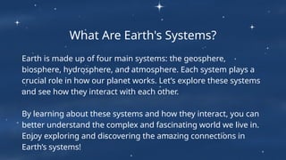 Covered about the part of Earth-Systems.pptx | Weather | Science