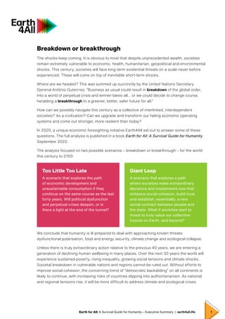Earth4All: A Survival Guide for Humanity - Executive Summary | PDF