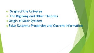 Origin of the universe | PPTX