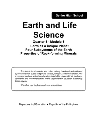 EarthandLifeSci12_Q1_Mod1_Unique_Planet_Four_Subsystems_of_the_Earth ...