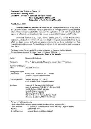 EarthandLifeSci12_Q1_Mod1_Unique_Planet_Four_Subsystems_of_the_Earth ...