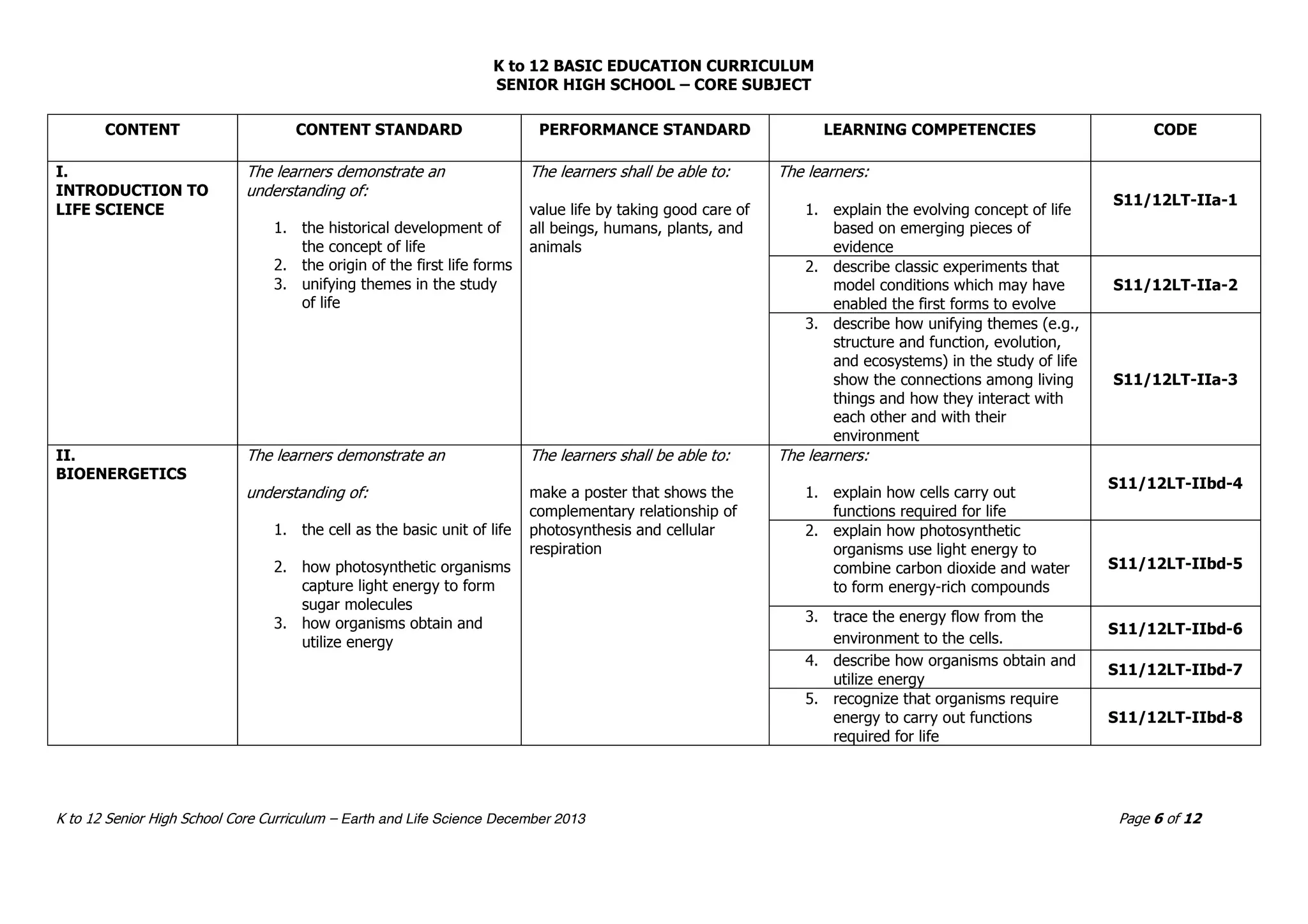 Earth and life science | PDF