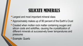 Earth and Life Science - Classification of Minerals | PDF