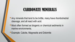 Earth and Life Science - Classification of Minerals | PDF
