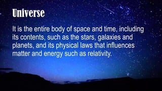 Earth and Life Science - Universe and its Origins | PDF