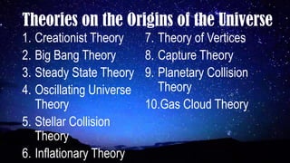 Earth and Life Science - Universe and its Origins | PDF