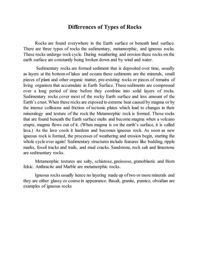 Earth and Life Science_Differences of Types of Rocks.docx