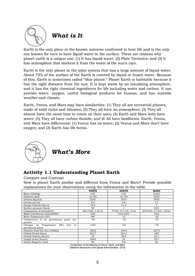 Earth and Life Science, Module 1.pdf | Educational Assessment | Education