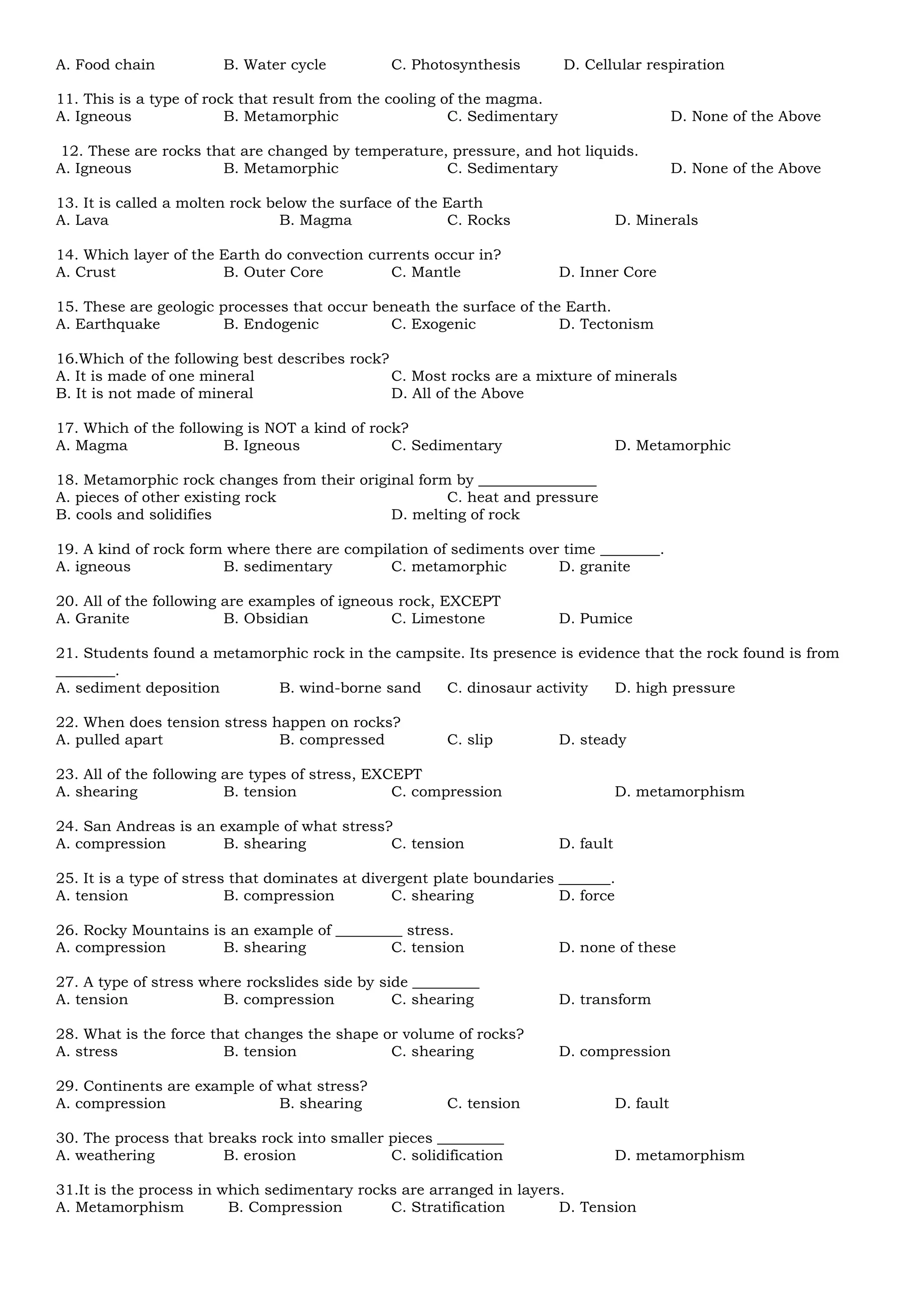 earth and life sciences First Quarter Exam.docx