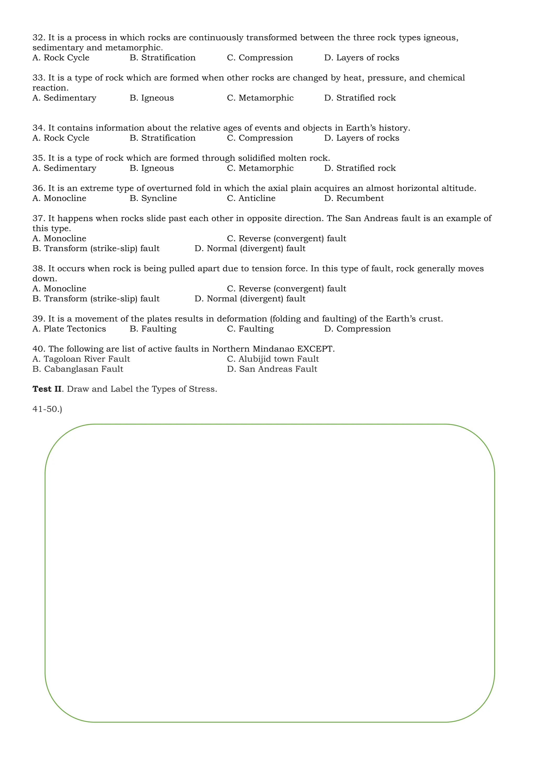 earth and life sciences First Quarter Exam.docx