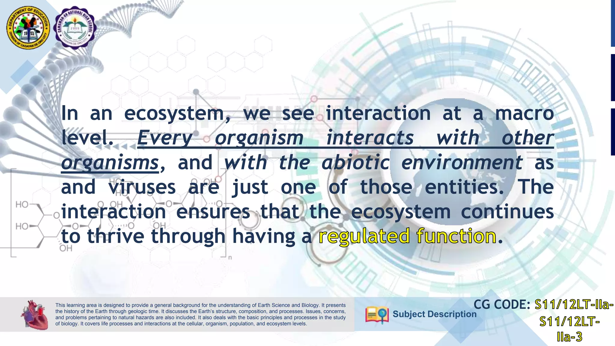 Earth and Life Sciences, MELCs (S11_12LT-IIa-1 and IIa-3) | PPTX