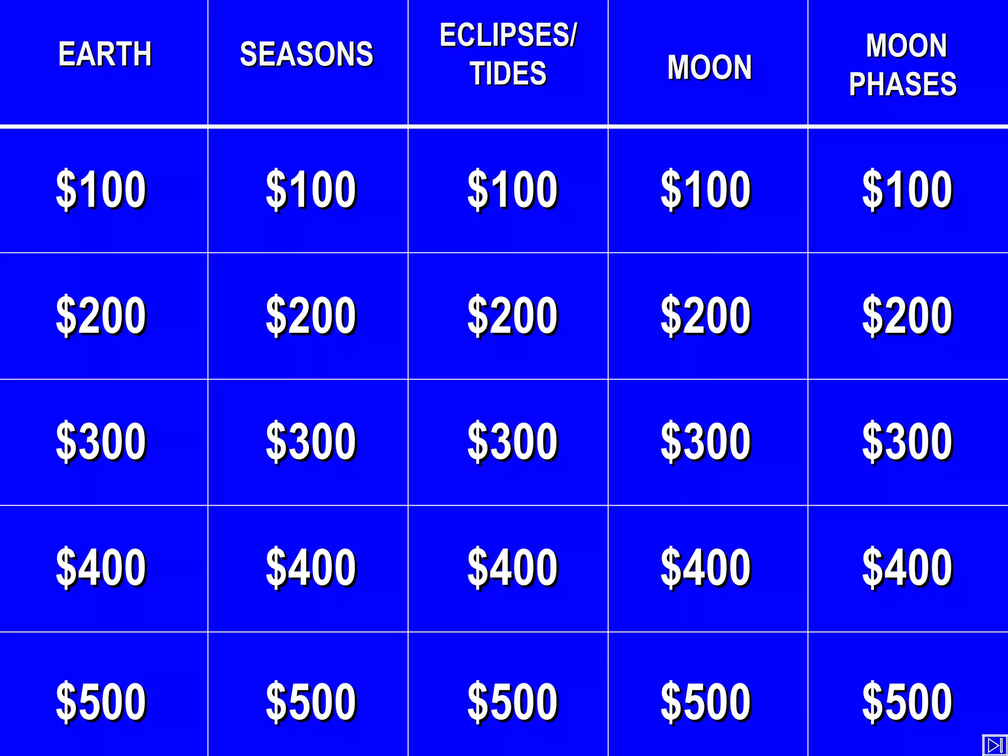 Earth And Moon Jeopardy Review | PPT