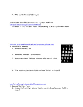 Earth and moon webquest | PDF