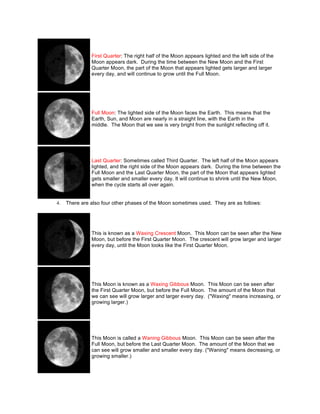 Earth and moon webquest | PDF