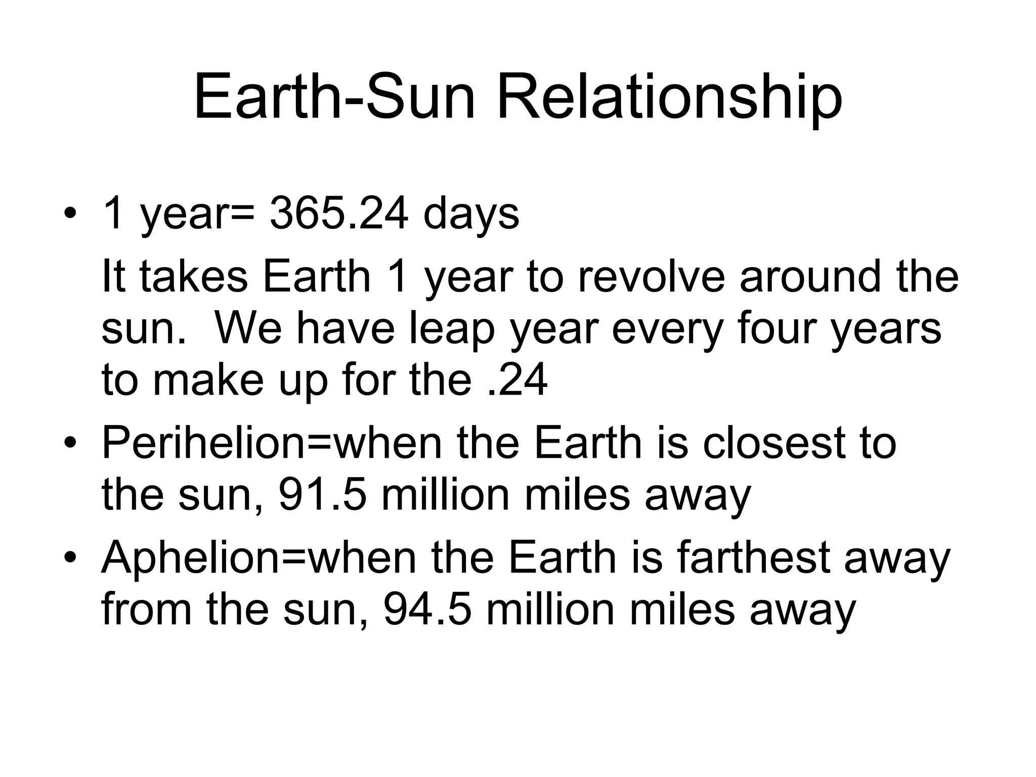 Earth and sun relationships | PPT